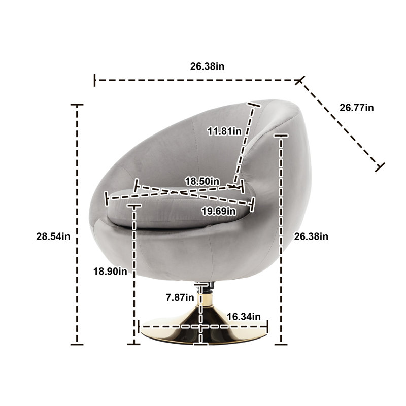 Mercer41 Ahsiah Fabric Upholstered Cuddle Swivel Accent Chair | Wayfair