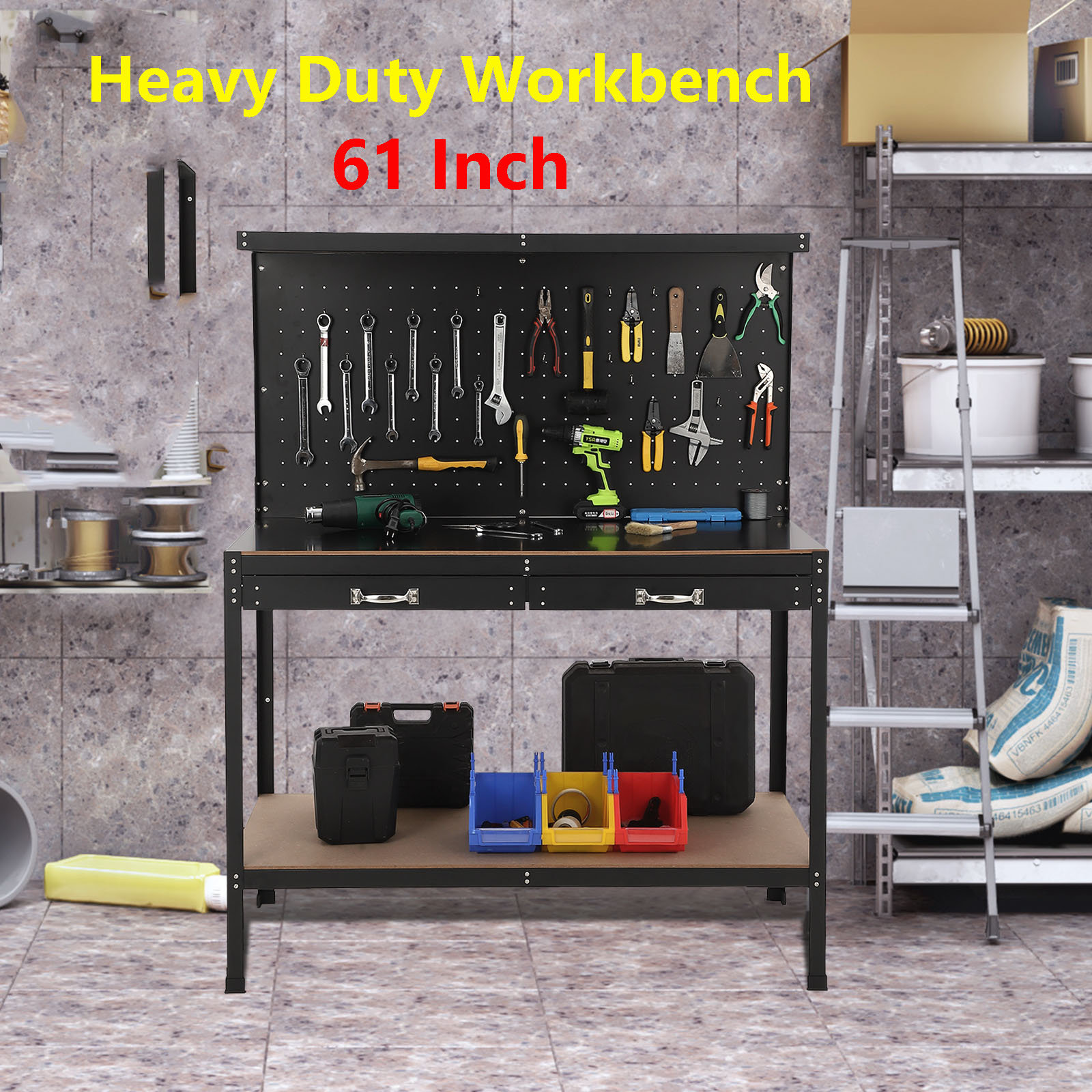 WFX Utility™ Heavy-duty Steel Workbench Workshop Table With Drawer ...