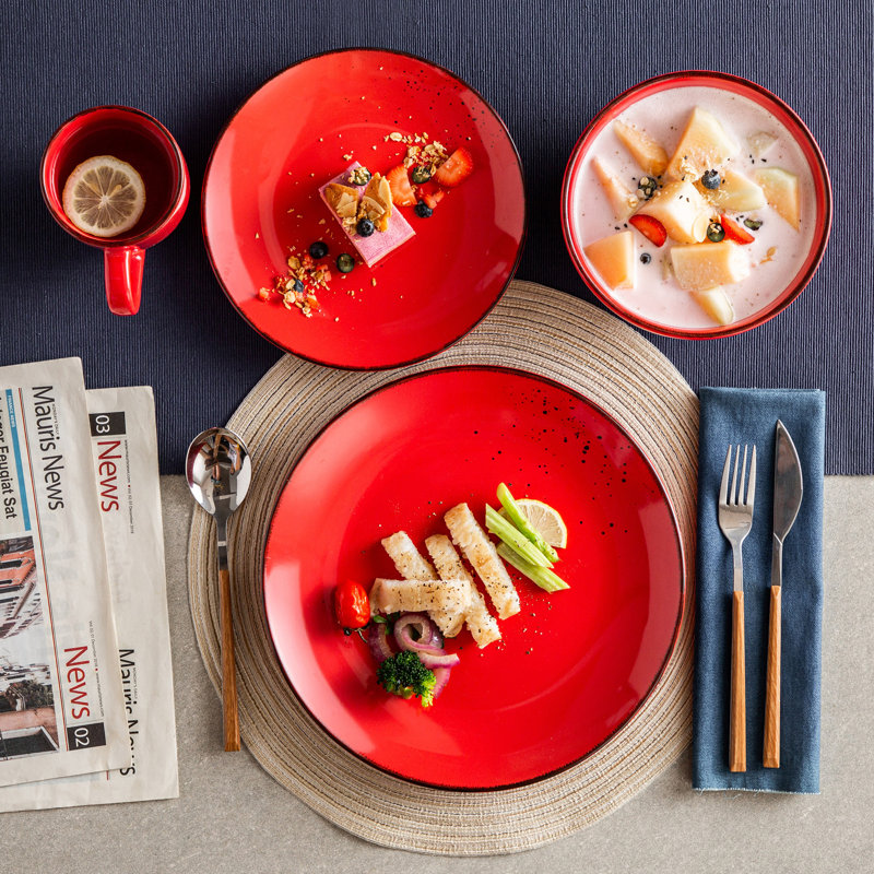 Union Rustic Aagman 16 Piece Stoneware Dinnerware Set - Service for 4 ...