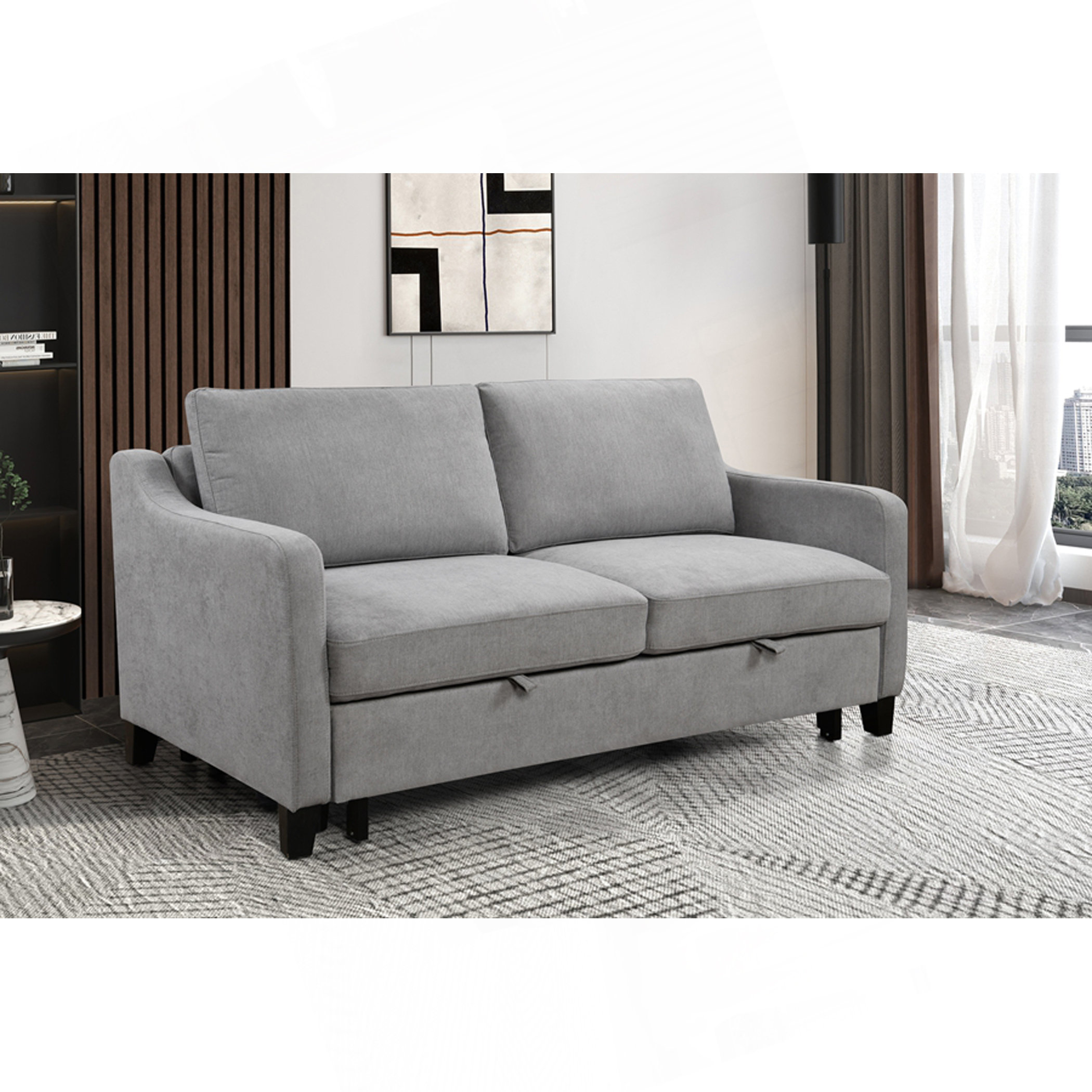 Latitude Run® 69"3 In 1 Convertible Queen Sleeper Sofa Bed, Modern ...