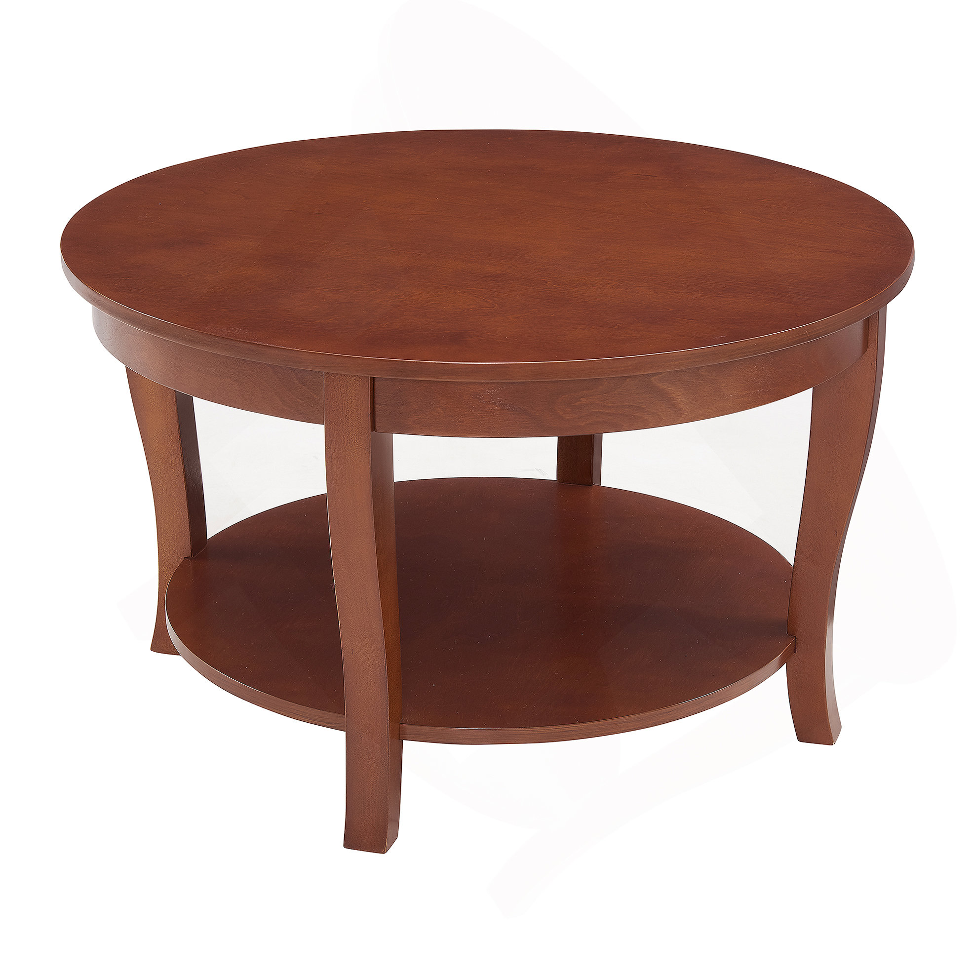Winston Porter Traditional Round Coffee Table with Open Storage Shelf,2 ...
