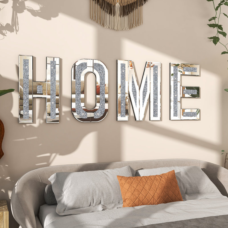 Everly Quinn Elvert 4 Piece Handmade Mirror Letters Wall Décor Set ...