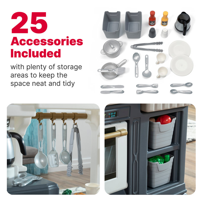 Step2 Gilded Gourmet Kitchen Toddler Pretend Play Kitchen Set & Reviews ...