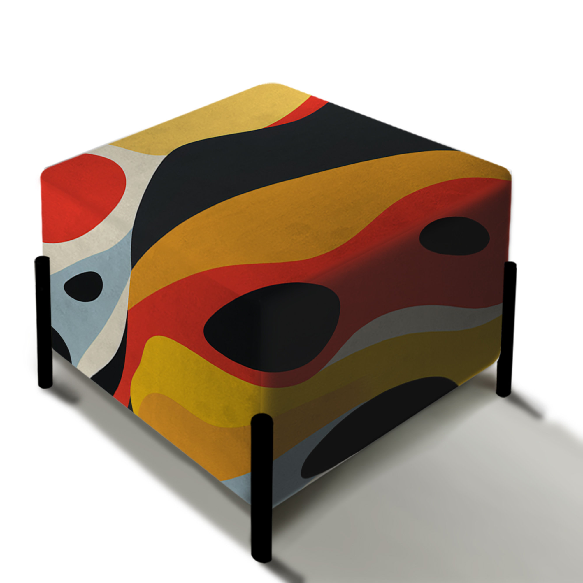 Design Art Yellow And Red Poupart Lichtenstein Lines - Geometric Square ...