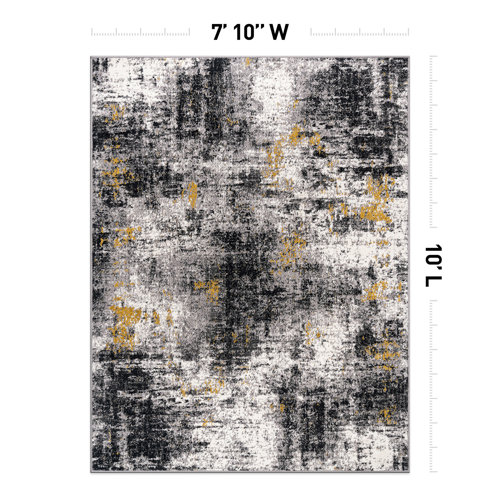 Wade Logan® Abstract Yellow/Black/Gray Area Rug & Reviews | Wayfair