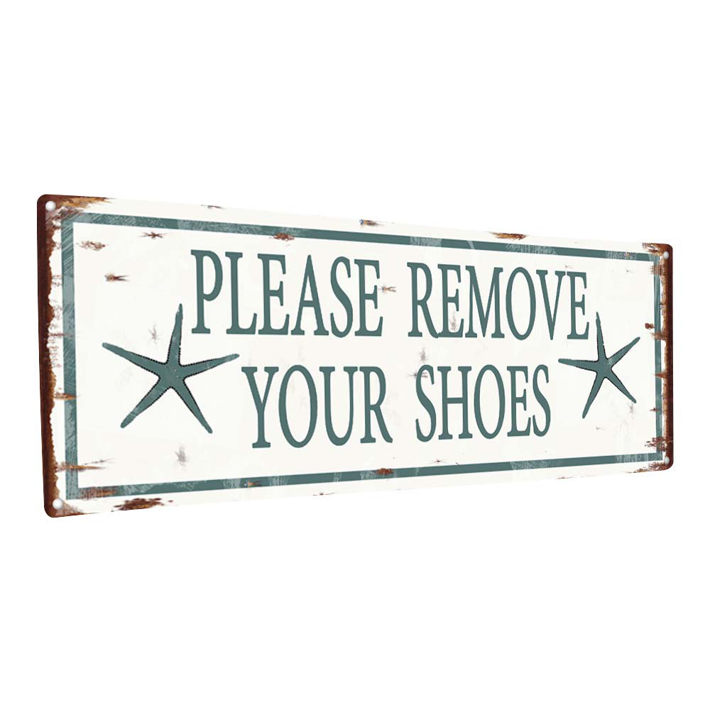 Dovecove " Please Remove Your Shoes Starfish Metal Sign " on Metal ...