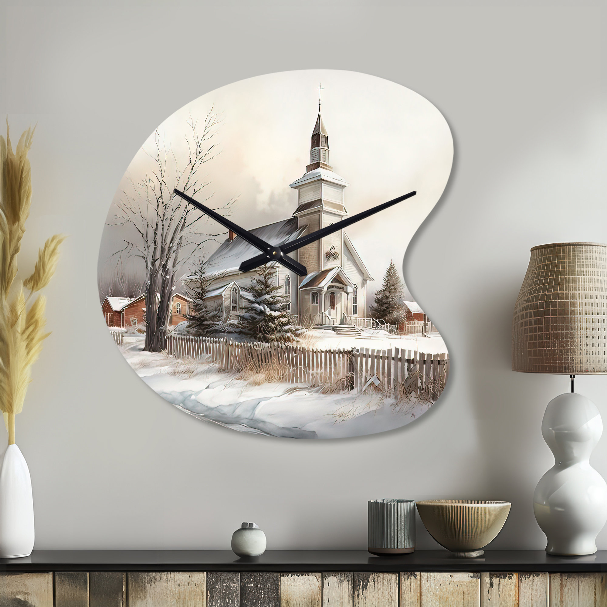 Design Art Church In Country During Winter IV - Landscape Asymmetrical ...