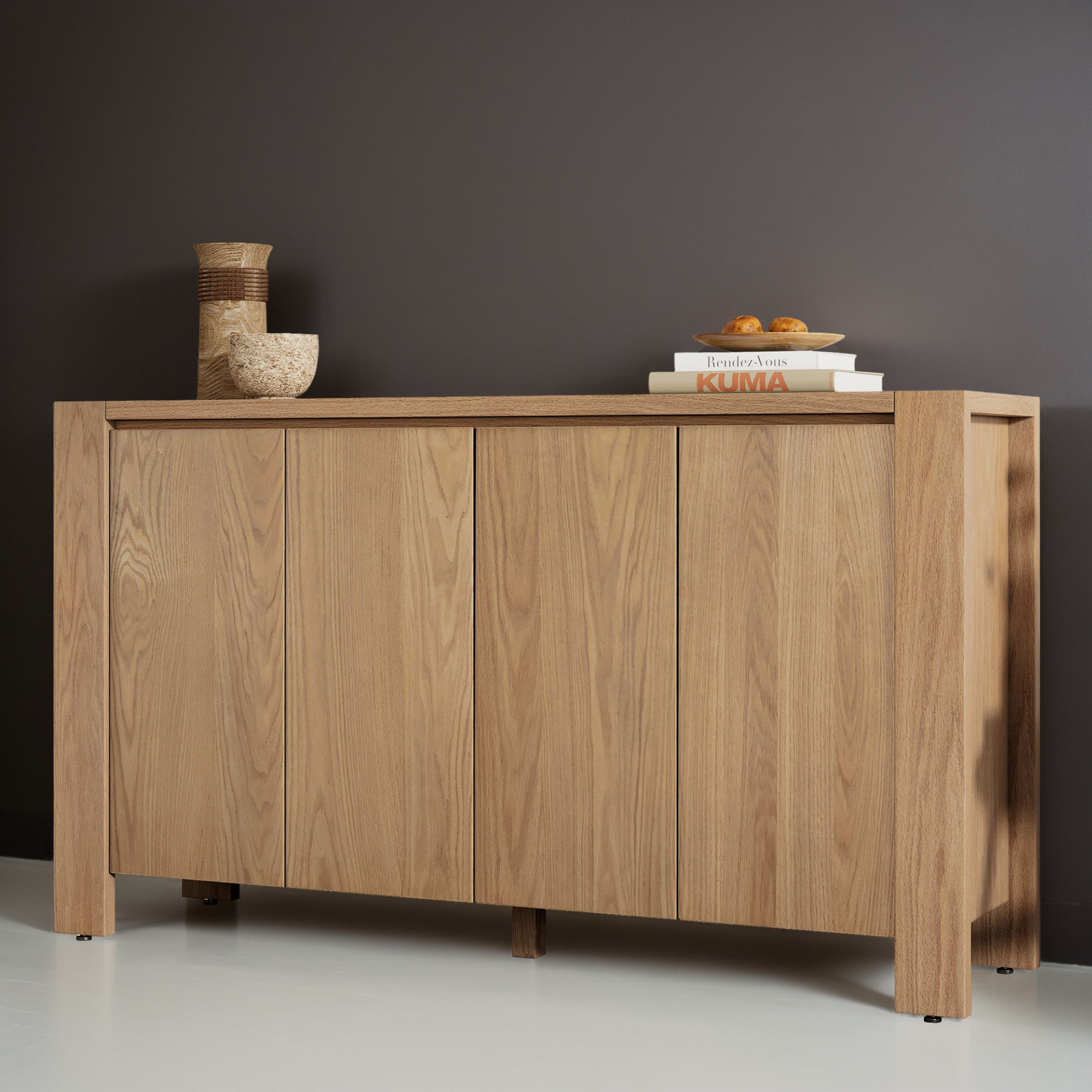 Hokku Designs 59" Kitchen Storage Sideboard Buffet Cabinet Console ...