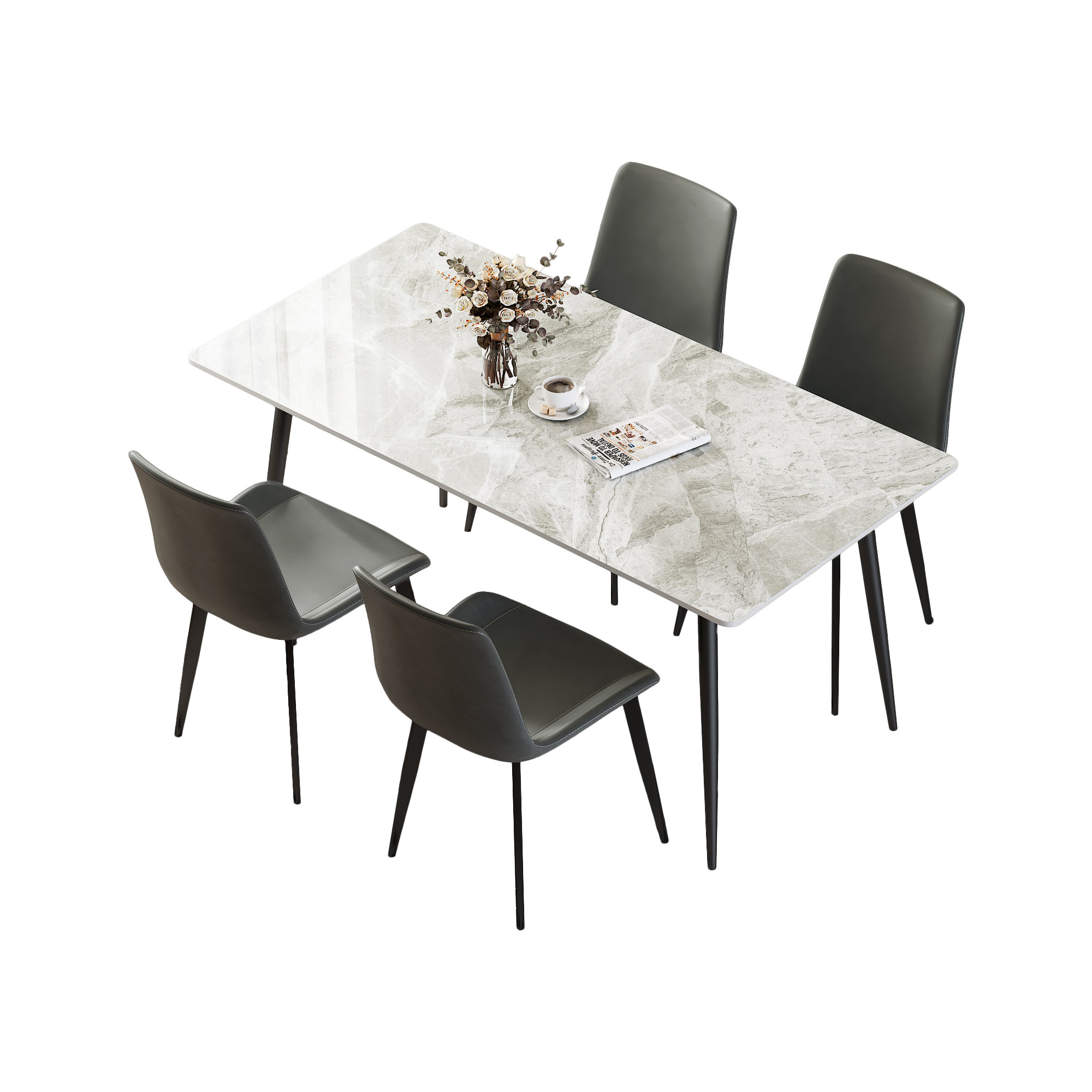 Brayden Studio® Scratch-resistant Sintered Stone Table Minimalist Style ...