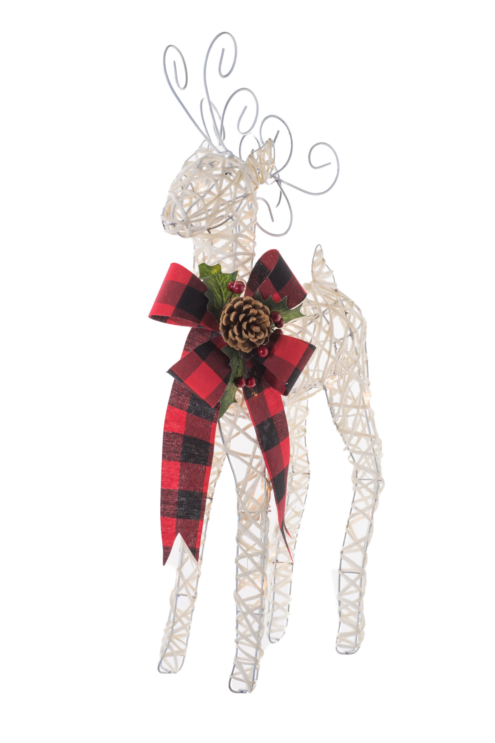 The Holiday Aisle® White Cotton Rope Standing Wired-Wrapped LED ...