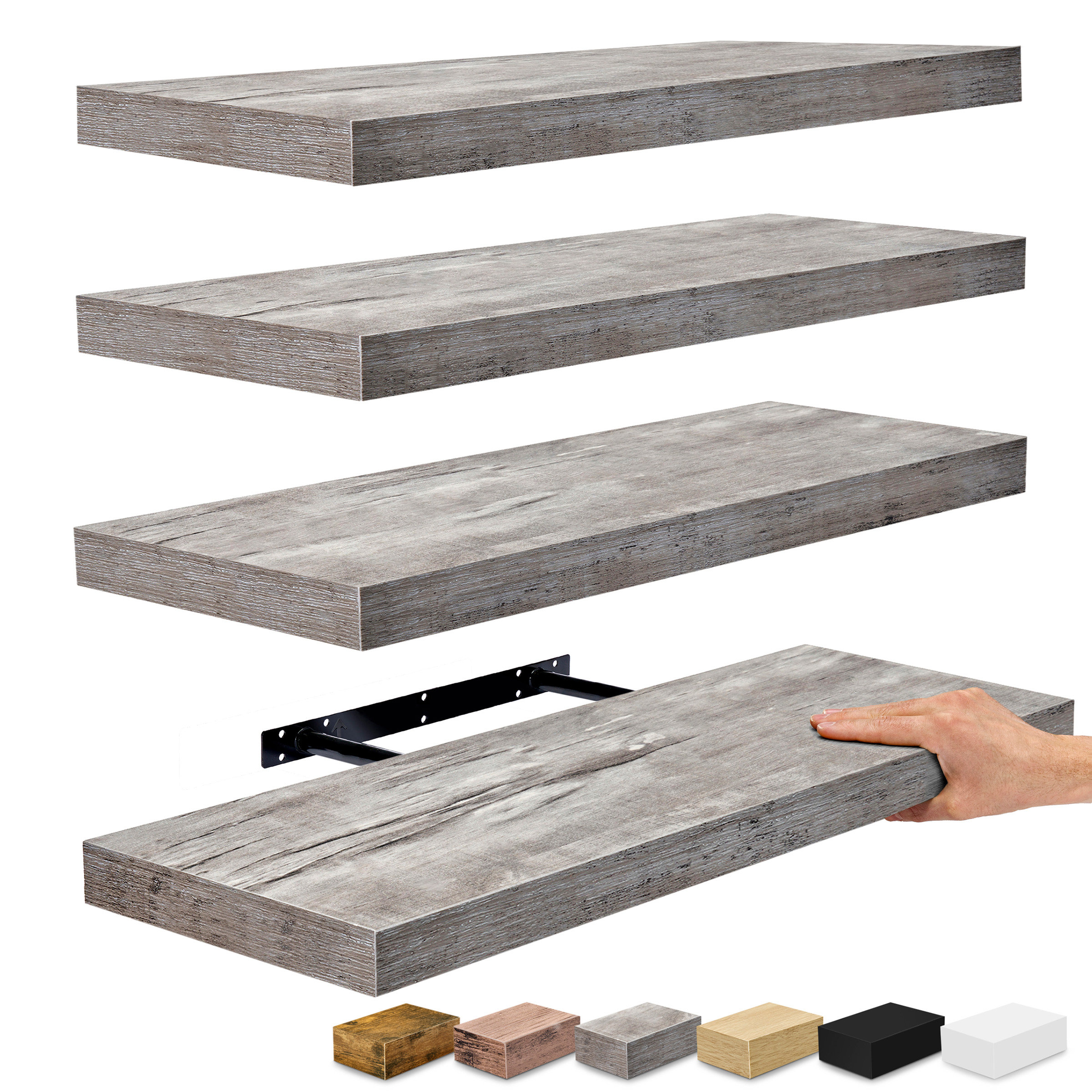 Sorbus Floating Shelves with Invisible Mounting Set of 4 & Reviews ...