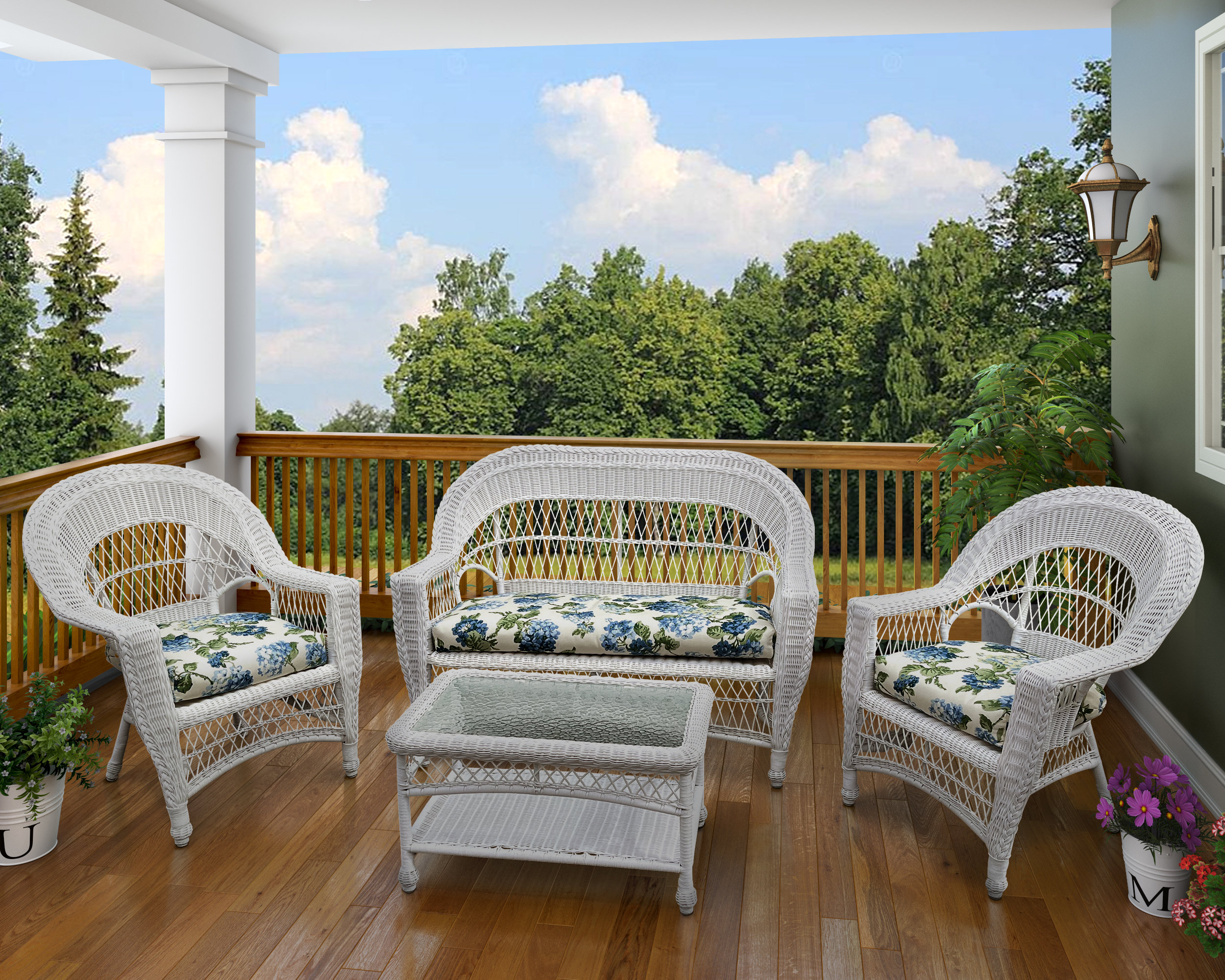 ElanaMar Designs Camacho Lounge Seating Group with Cushions | Wayfair