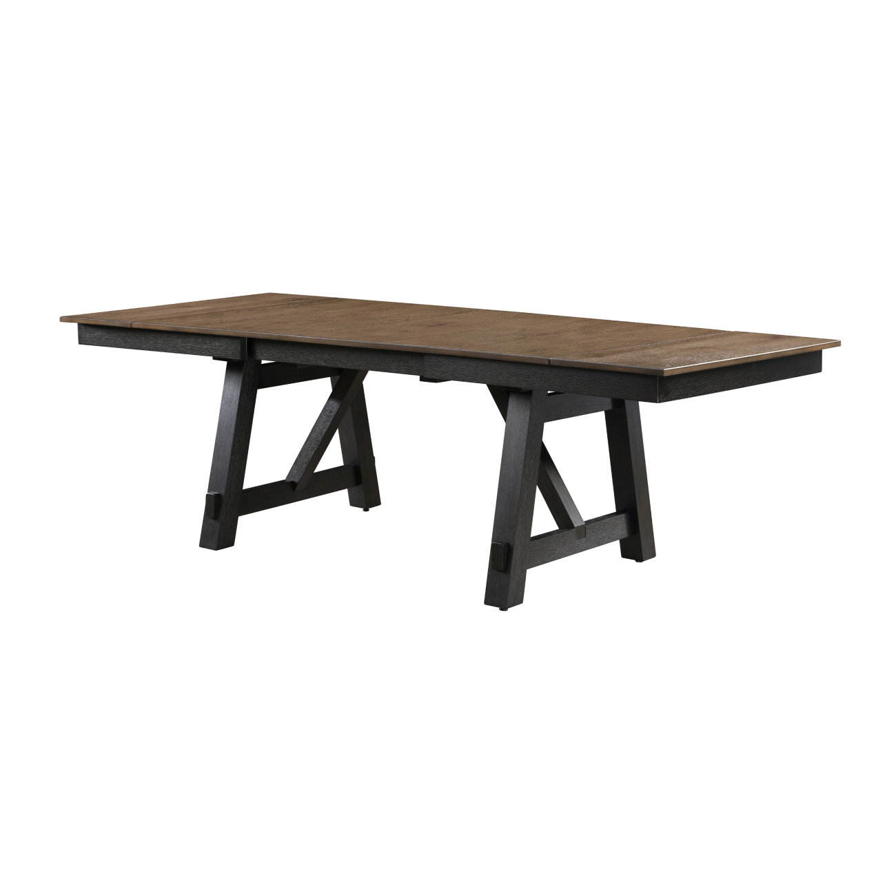 Latitude Run® Cottage Style 1Pc Extendable Dining Table Wheat Charcoal Tow Tone Finish Dining ...