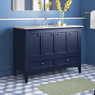 Red Barrel Studio® 48'' Single Bathroom Vanity with Marble Top ...