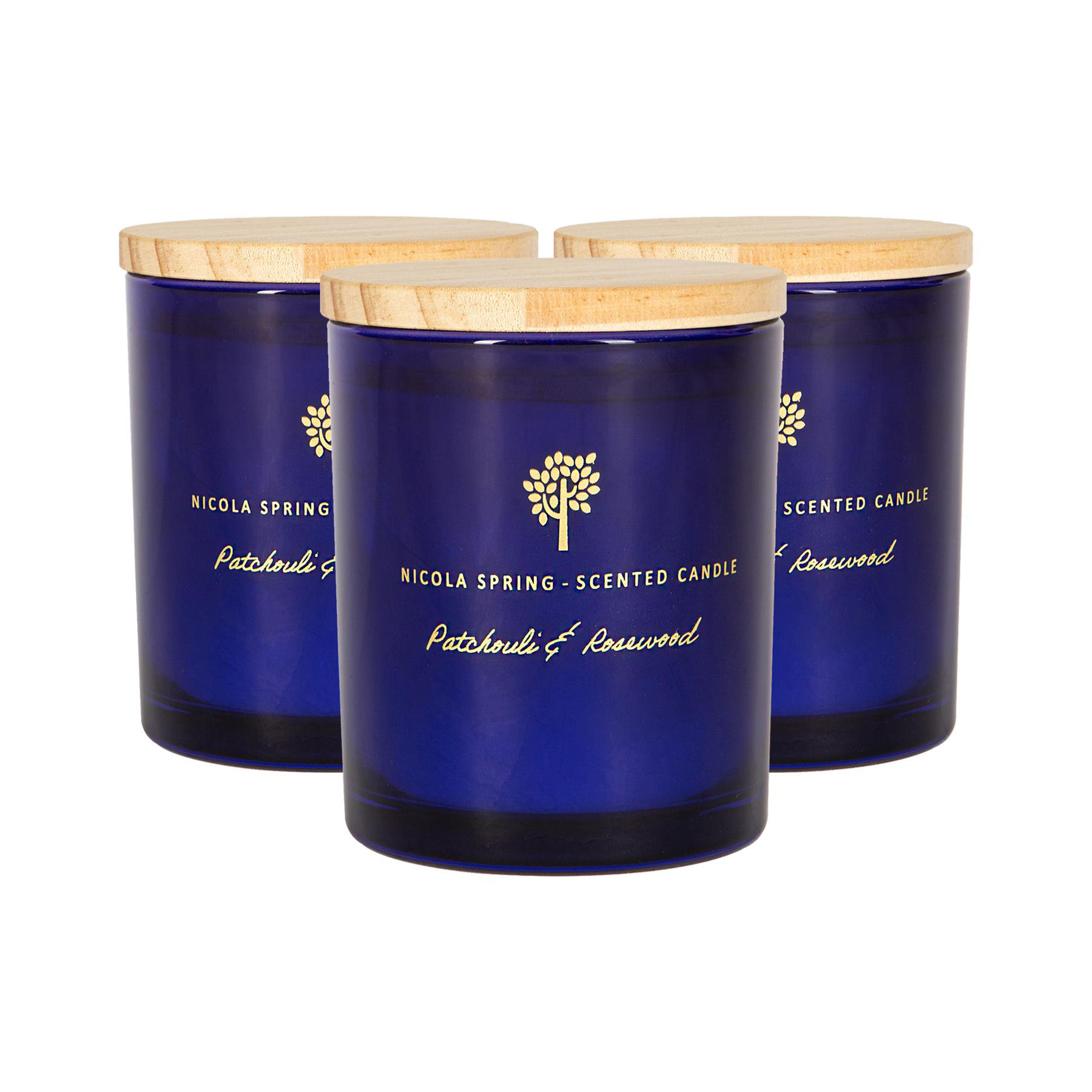Nicola Spring - 3x Soy Wax Scented Candles - 130g - Patchouli ...
