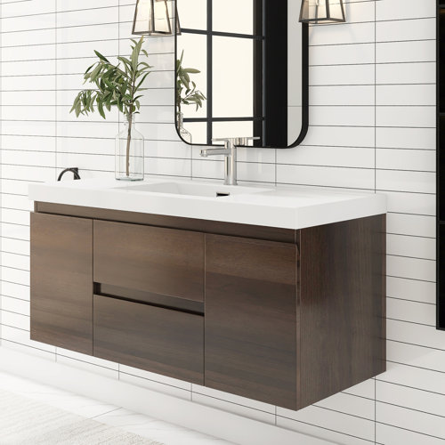 48 Inch Wall Mounted & Floating Bathroom Vanities You'll Love | Wayfair