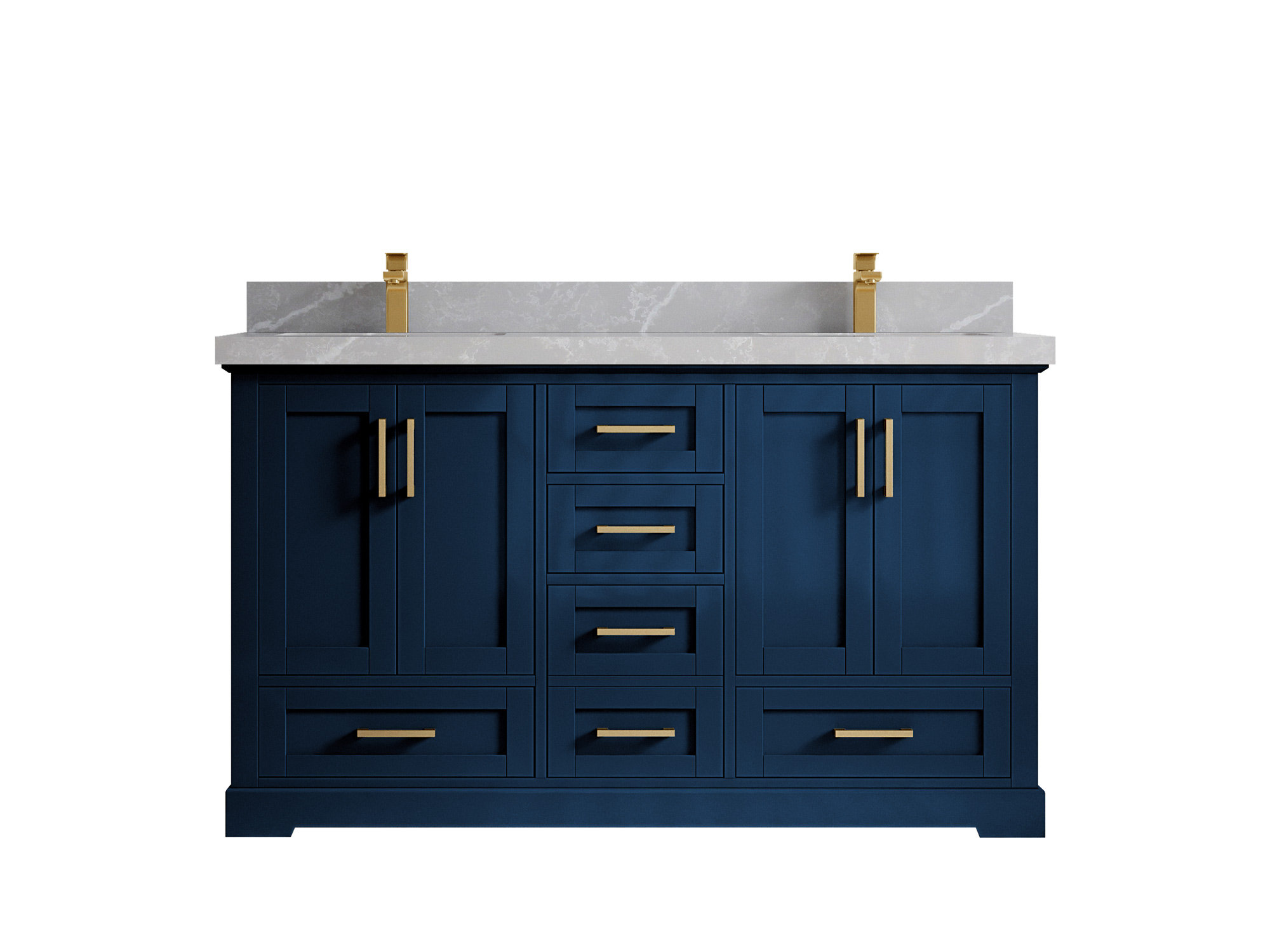 Wildon Home® Esin 60'' Double Bathroom Vanity with Quartz Top | Wayfair