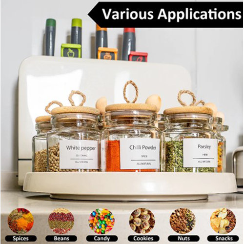 Design Inn 12 Airtight Glass Spice Jars with Bamboo Lids 8oz Spice ...