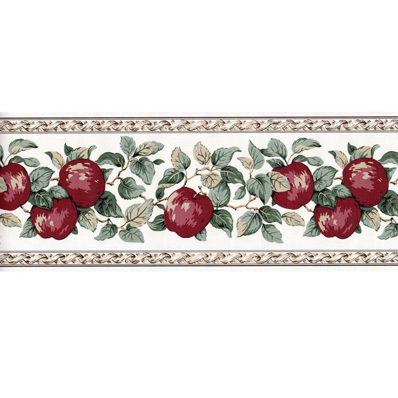 Red Barrel Studio® Country Style Red Apple Wallpaper Border 15 'L x 6. ...