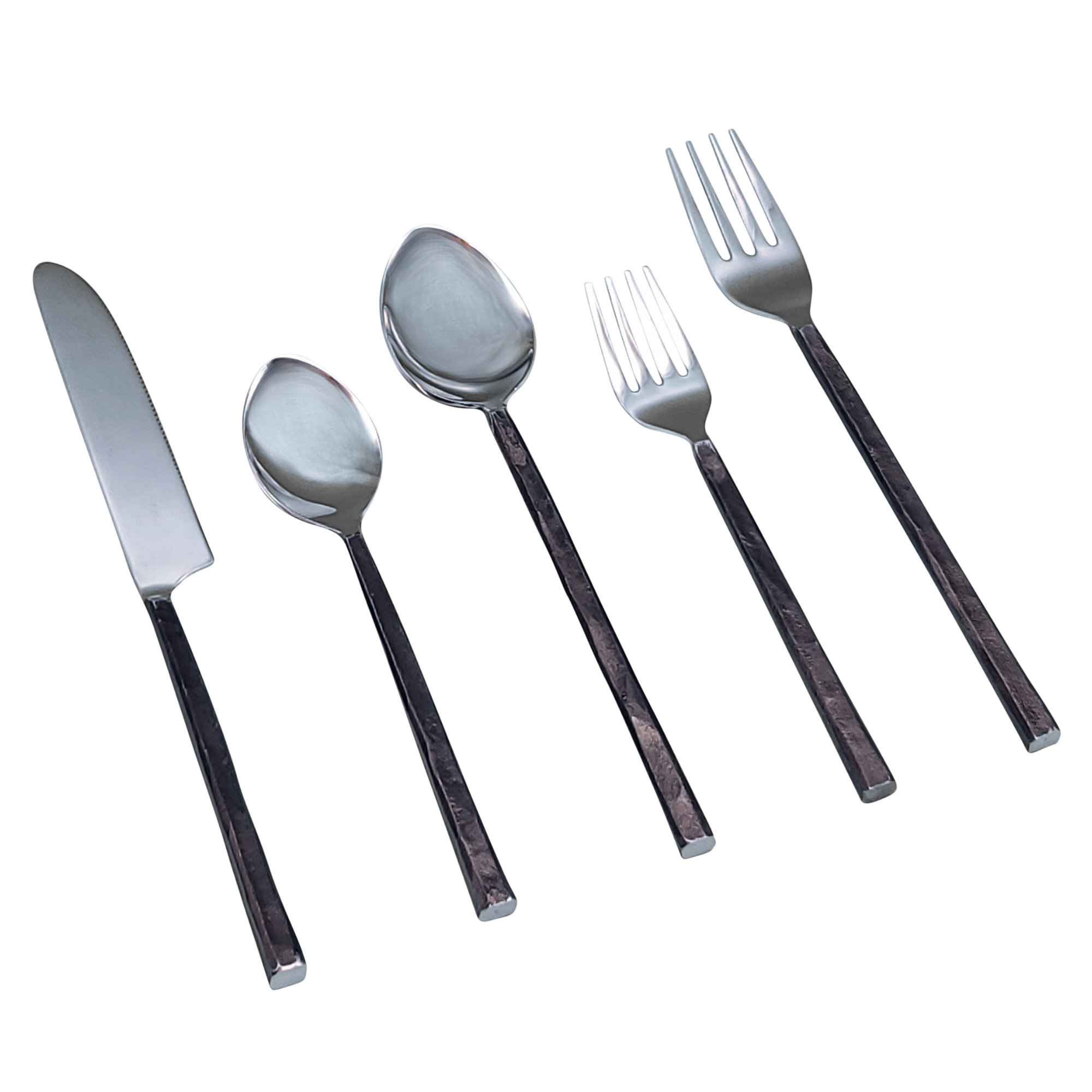 Elyon Tableware Rutland Reflective Black 20 Piece Flatware Set Indian ...