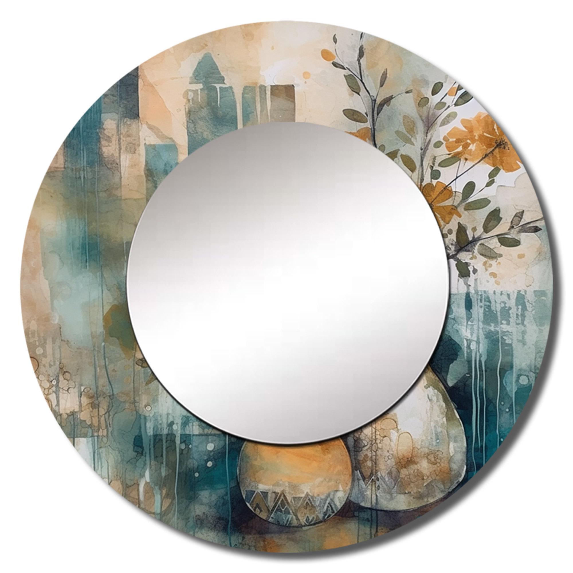 East Urban Home Pantilie Orange And Green Abstract Bohemia IV - Boho ...
