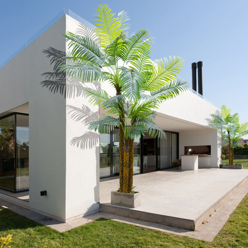 Primrue Artificial Palm Tree For Outdoors Triple Tropical Phoenix Palm ...