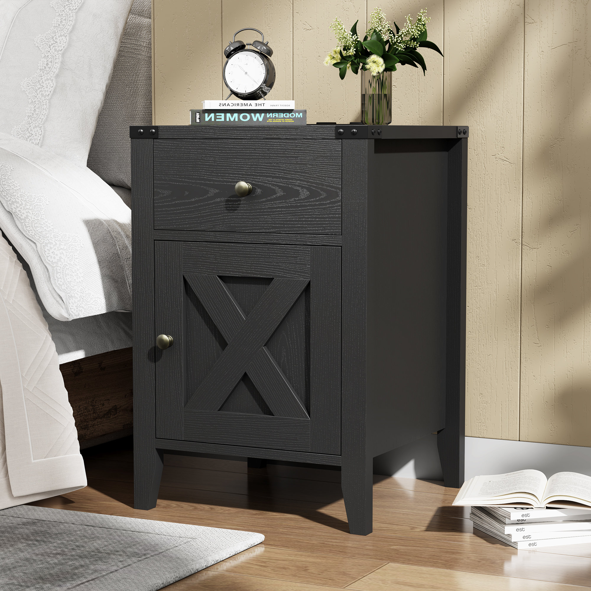 Gracie Oaks 23.6'' Tall 1 - Drawer Nightstand | Wayfair