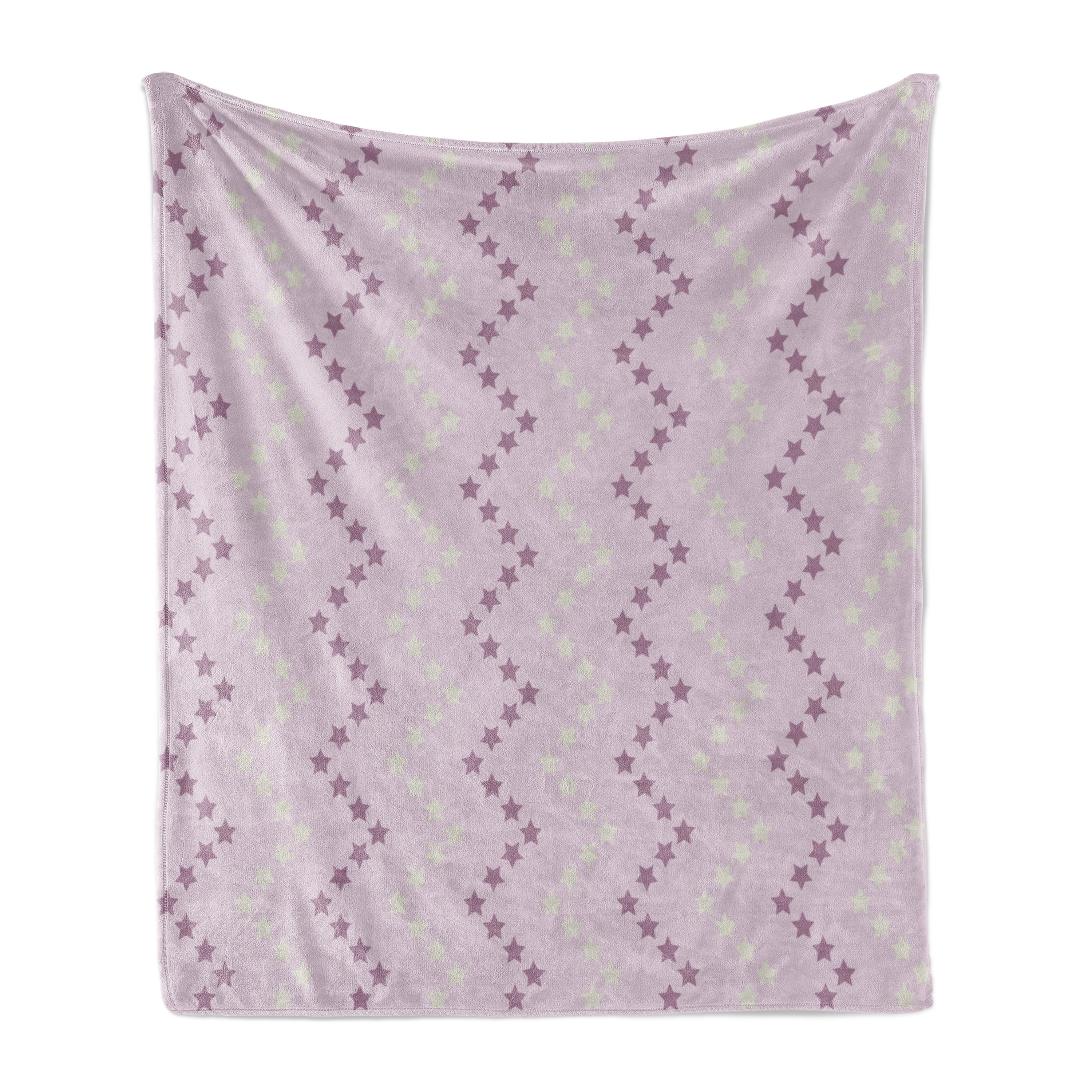 Ambesonne Mauve Fleece Throw Blanket Zig Zag Stars Stripes | Wayfair