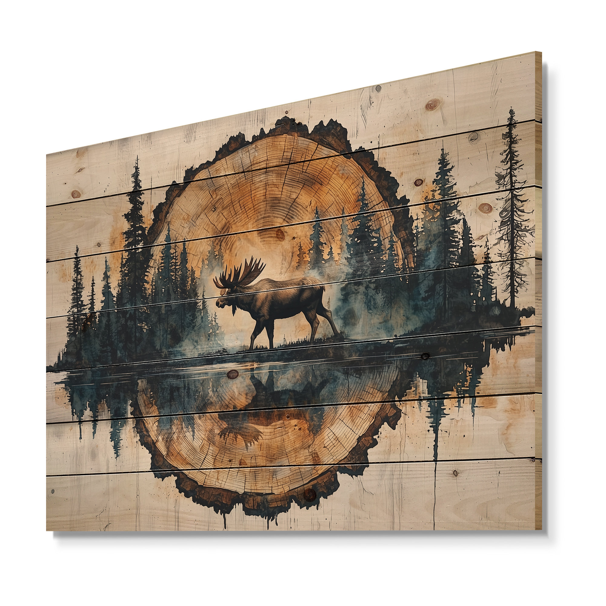 Ophelia & Co. Canadian Moose Into The Forest II - Moose Wood Wall Decor ...