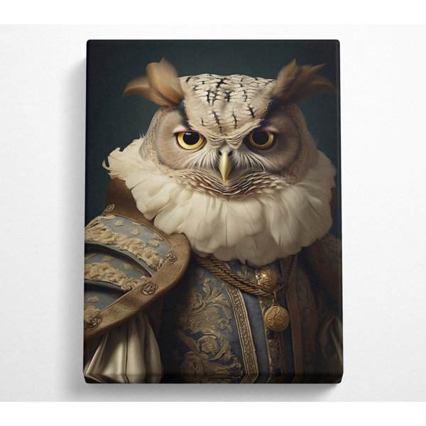 Happy Larry Owl Renaissance - Wrapped Canvas Art Prints | Wayfair.co.uk