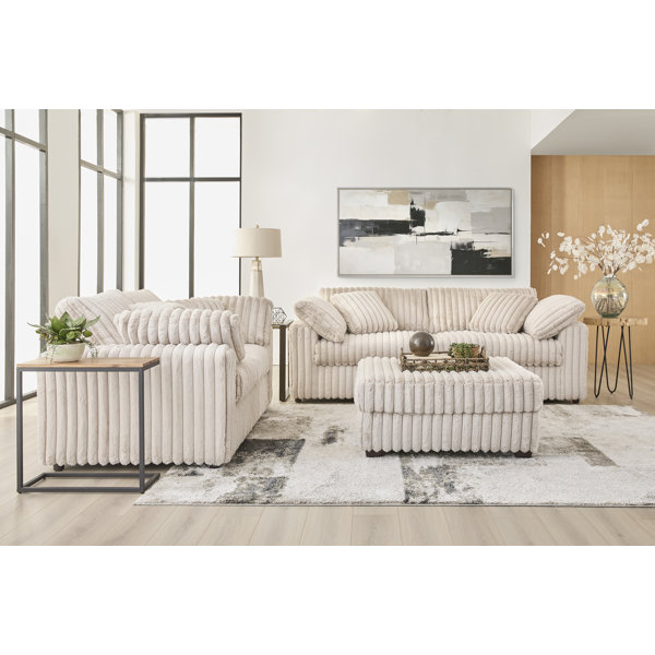 Lark Manor 3-Piece Living Room Set - Channel Tufted Sofa, Loveseat, And ...
