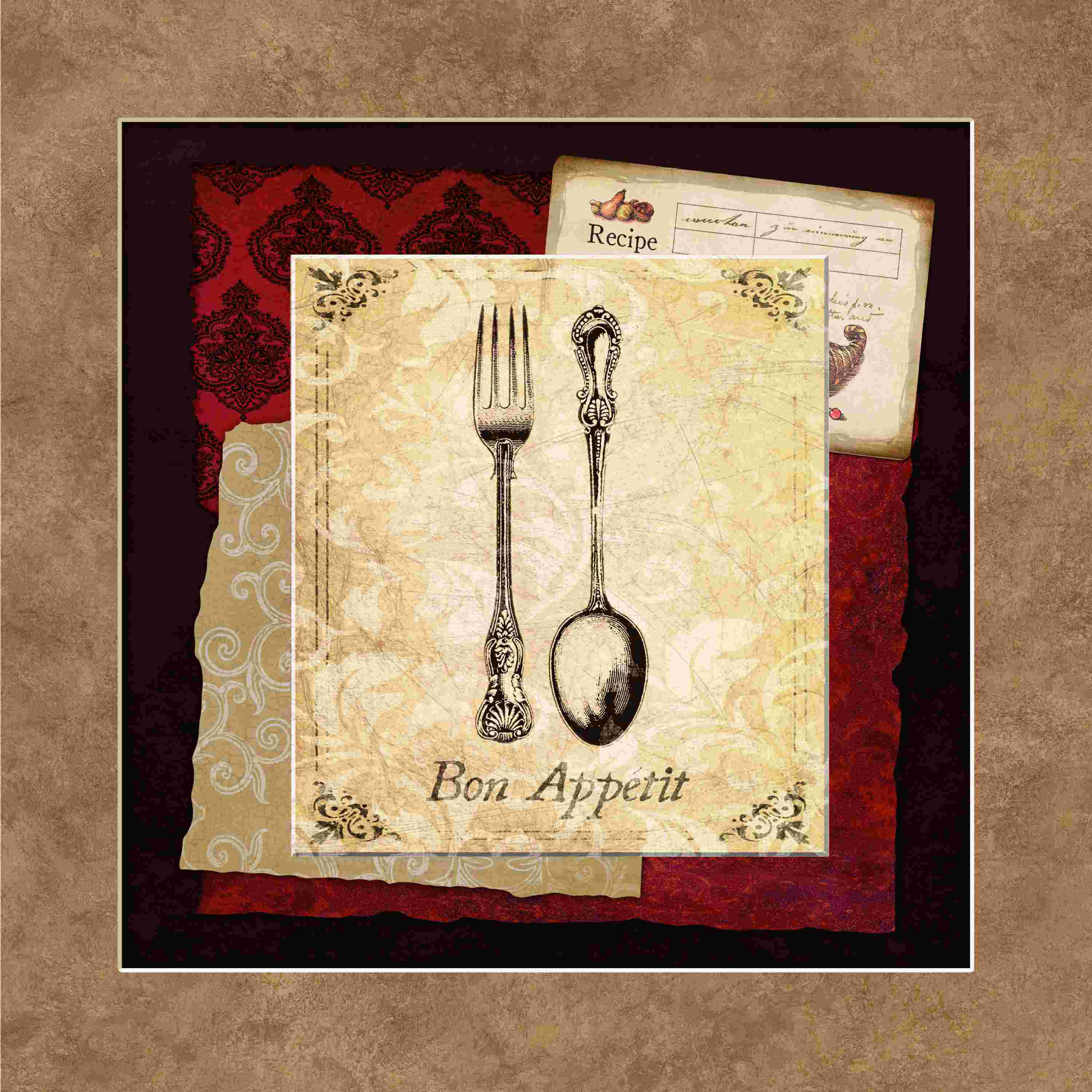 Charlton Home® Bon Appetit Collage - Wrapped Canvas Graphic Art | Wayfair