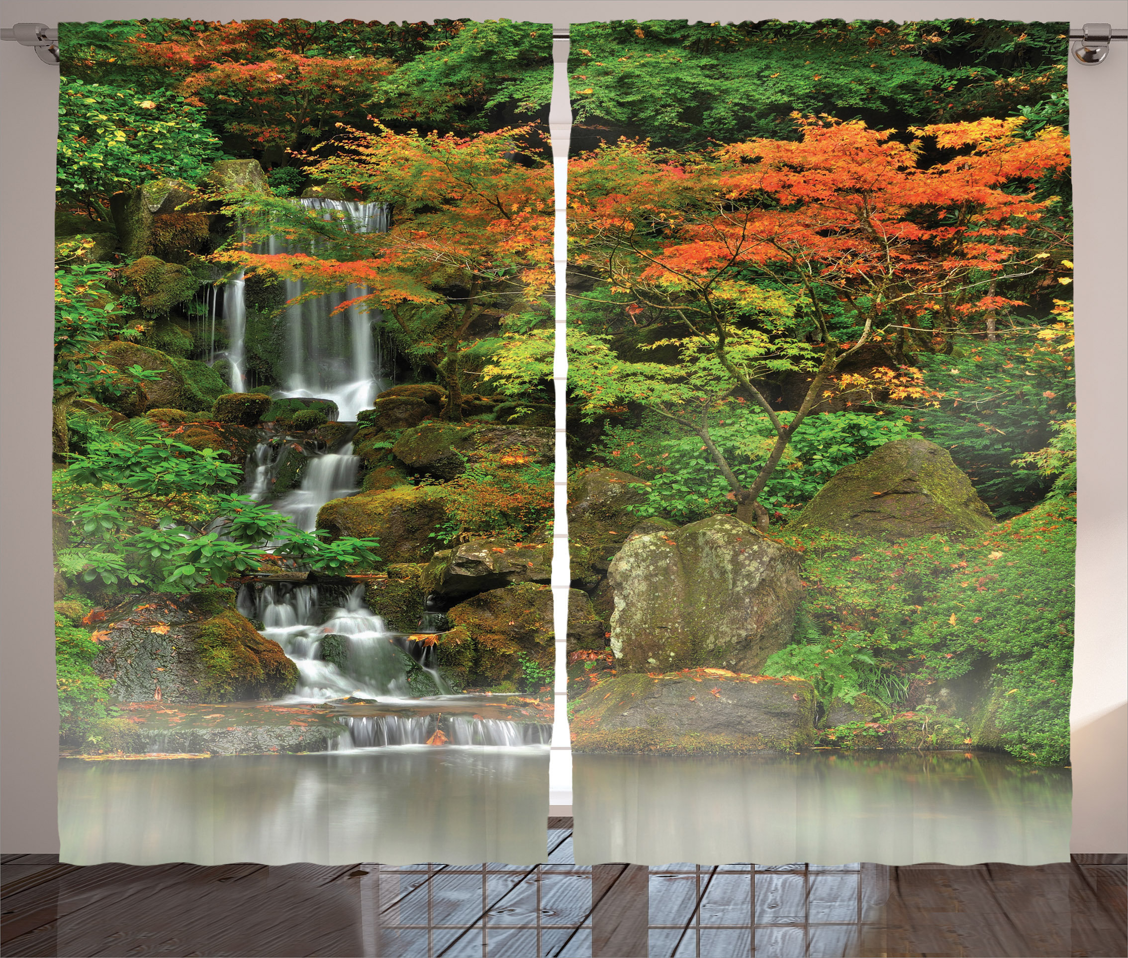 East Urban Home Wild Small Cascade Decor Graphic Print Semi-Sheer Rod ...