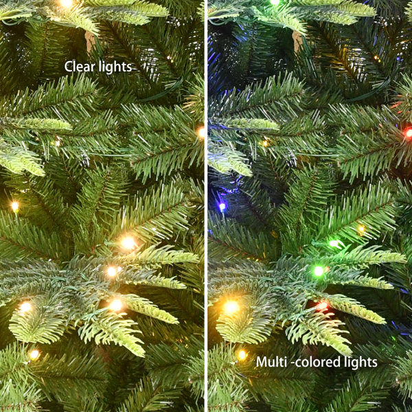 The Holiday Aisle® 9 Ft. Pre-Lit Aspen Fir Artificial Tree | Wayfair
