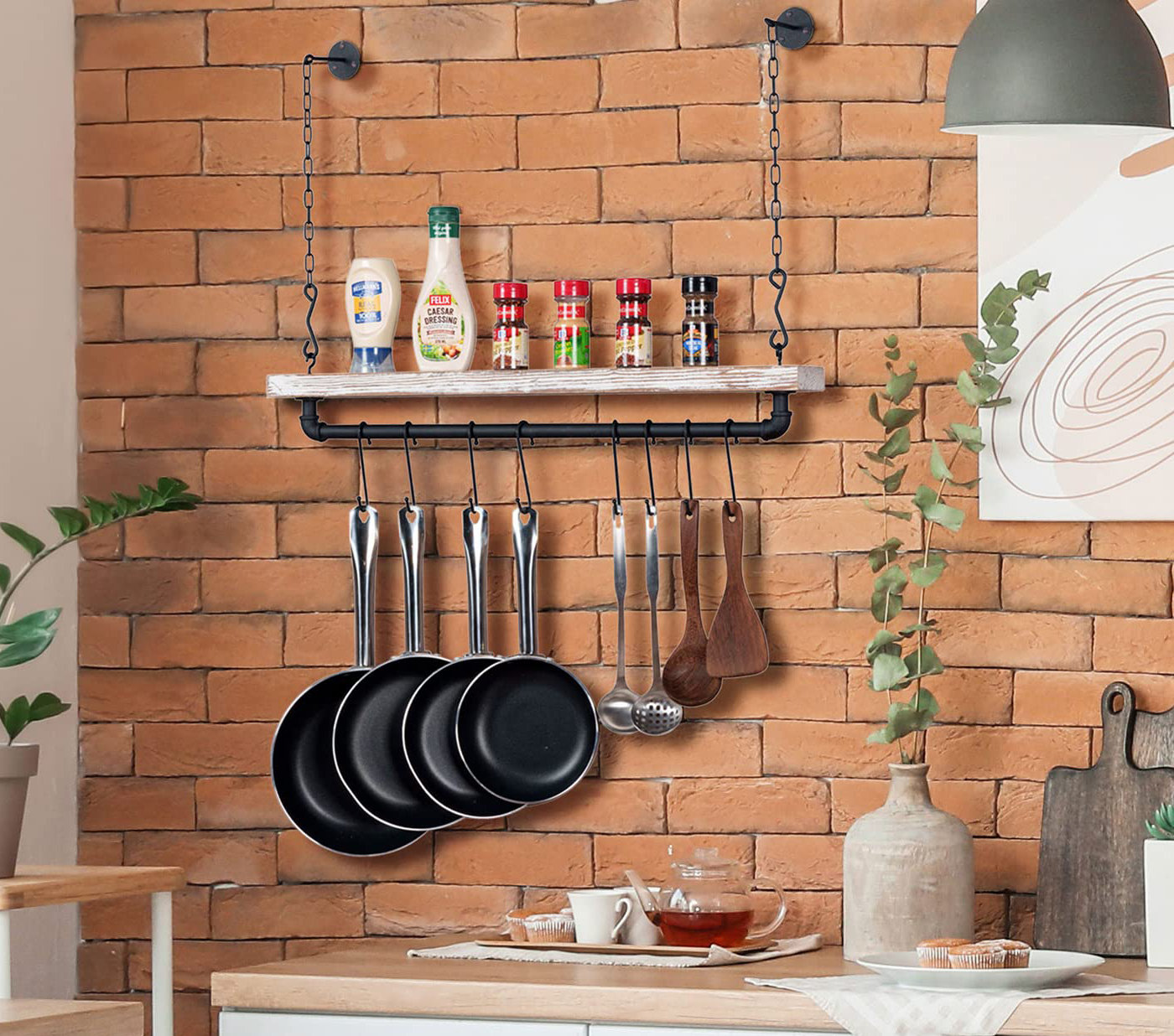 Prep & Savour Rectangle Hanging Pot Rack - Wayfair Canada
