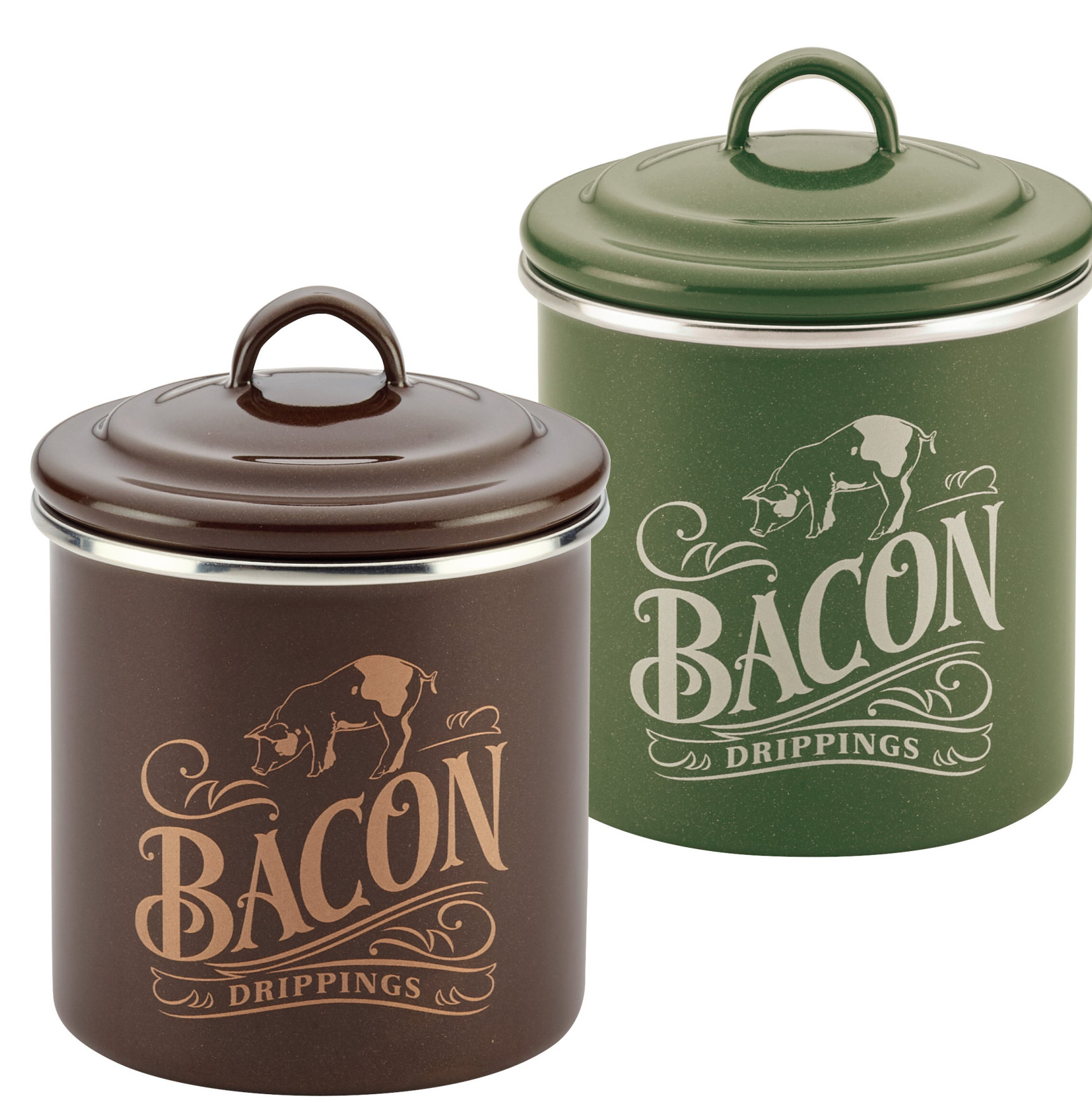 Ayesha Curry Ayesha Collection Enamel on Steel Bacon Grease Cans, Set ...