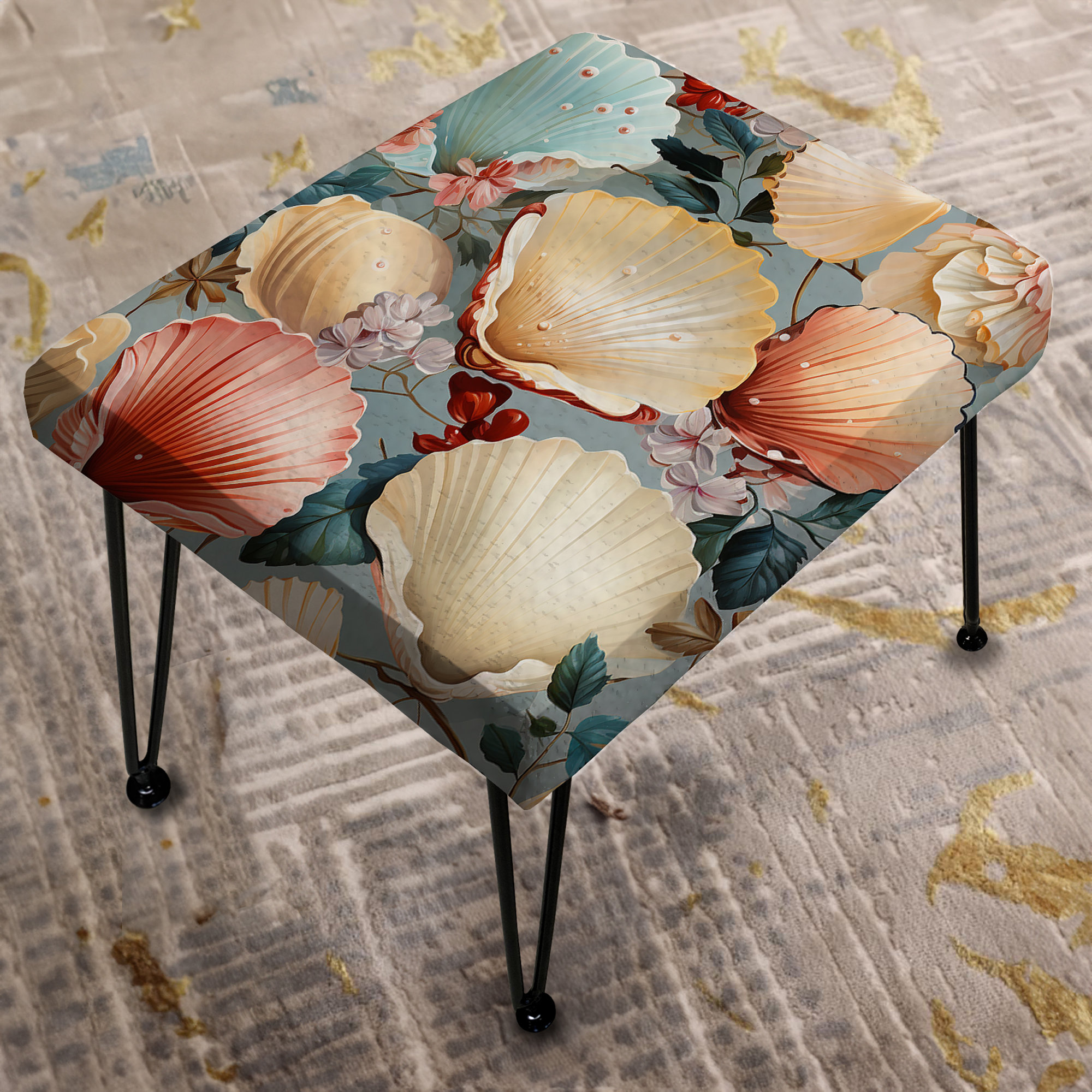 East Urban Home Torrez - Oceanic Seashell Harmony - Coastal Rectangle ...