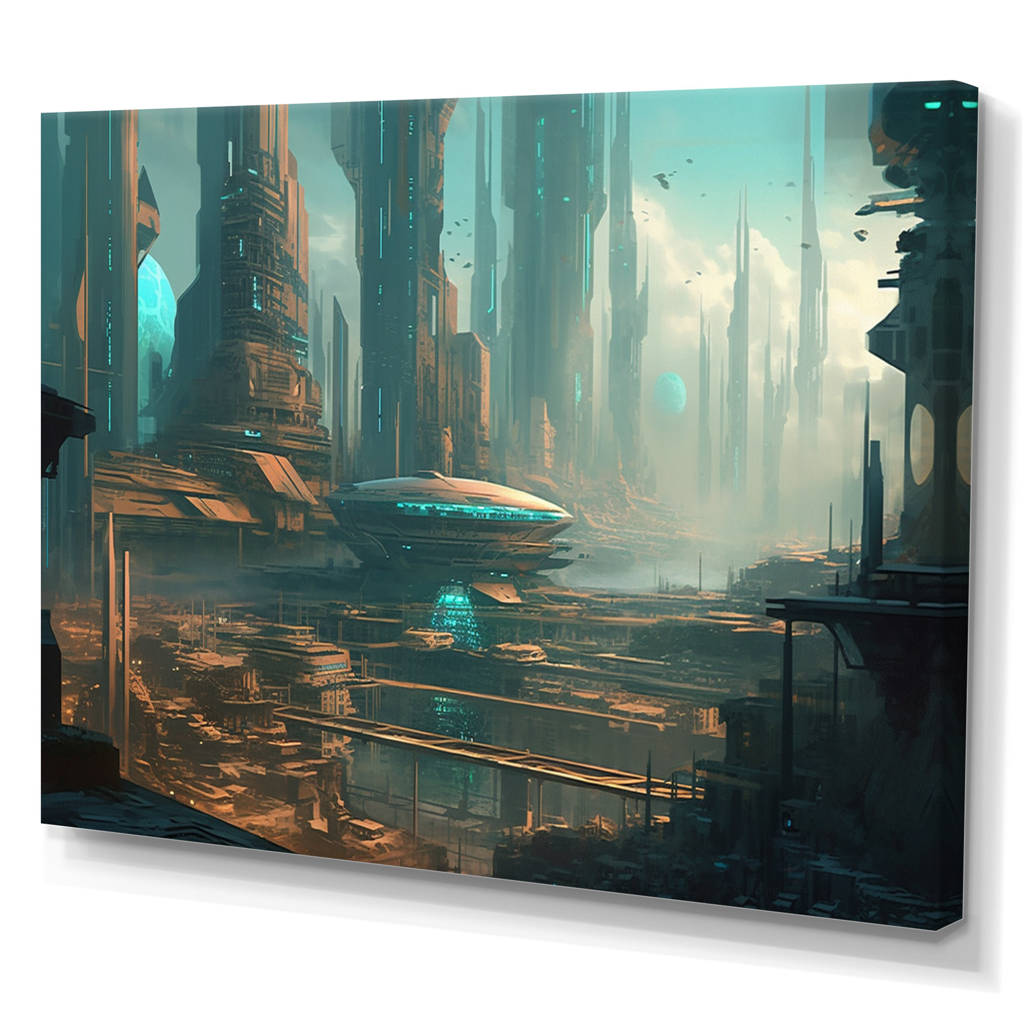Red Barrel Studio® Futuristic City II Framed On Canvas Print | Wayfair