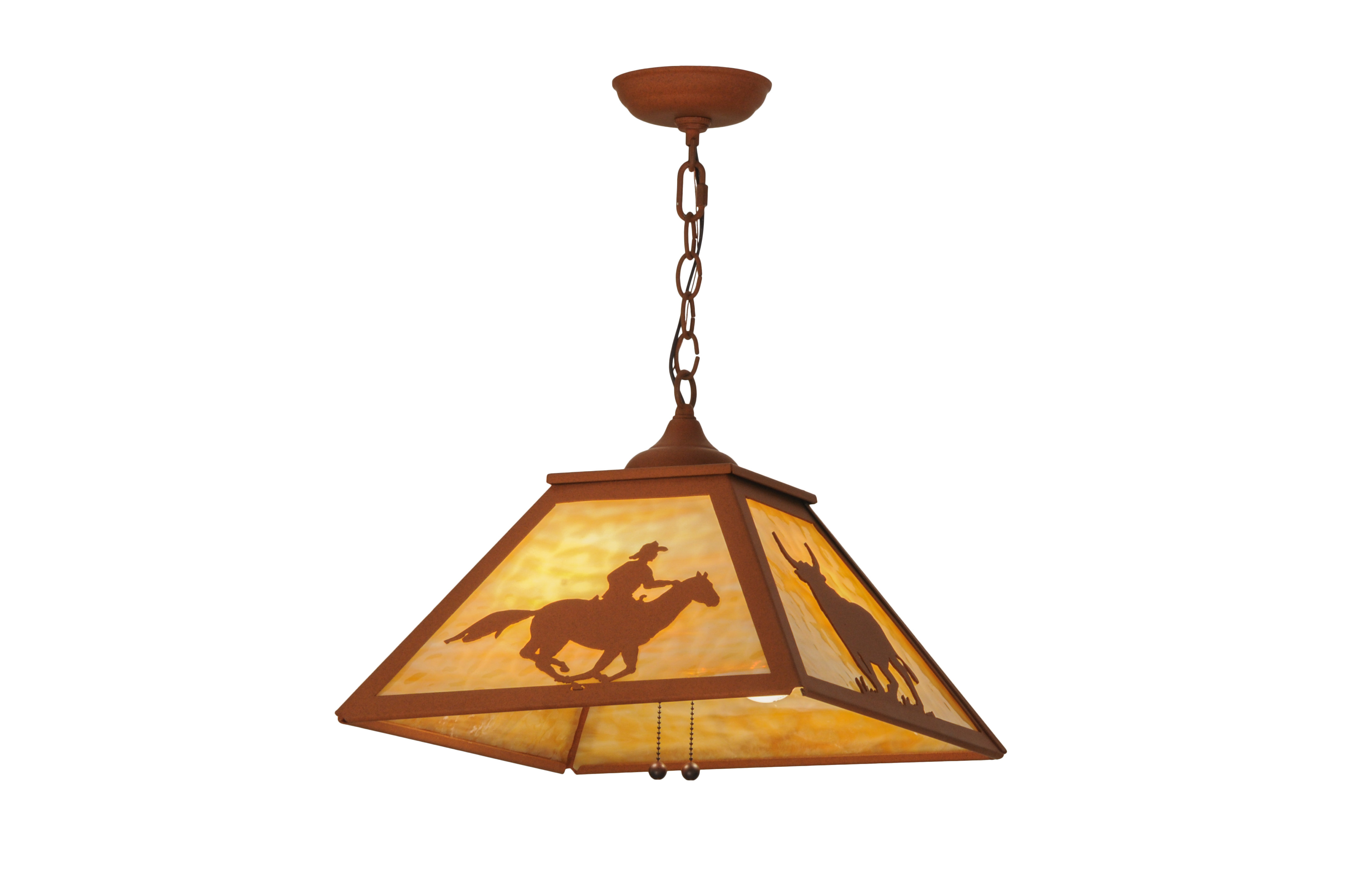 Meyda Lighting Cowboy and Steer 2-Light Single Dome Pendant | Perigold