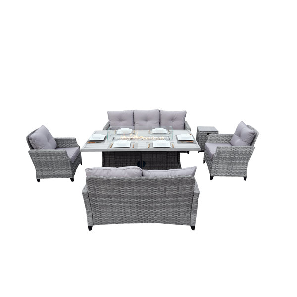 Direct Wicker Hayden Wicker/Rattan 7 - Person Seating Group With ...