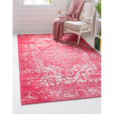 Bungalow Rose Maxence Performance Pink Rug & Reviews | Wayfair