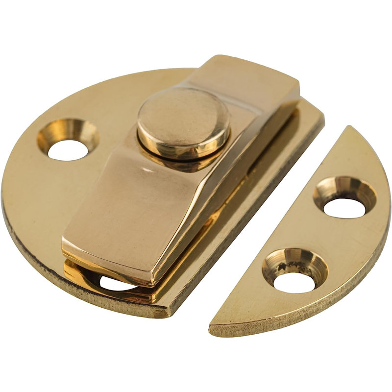 UNIQANTIQ HARDWARE SUPPLY Cast Brass Turn Button Door Latch w/ Back ...