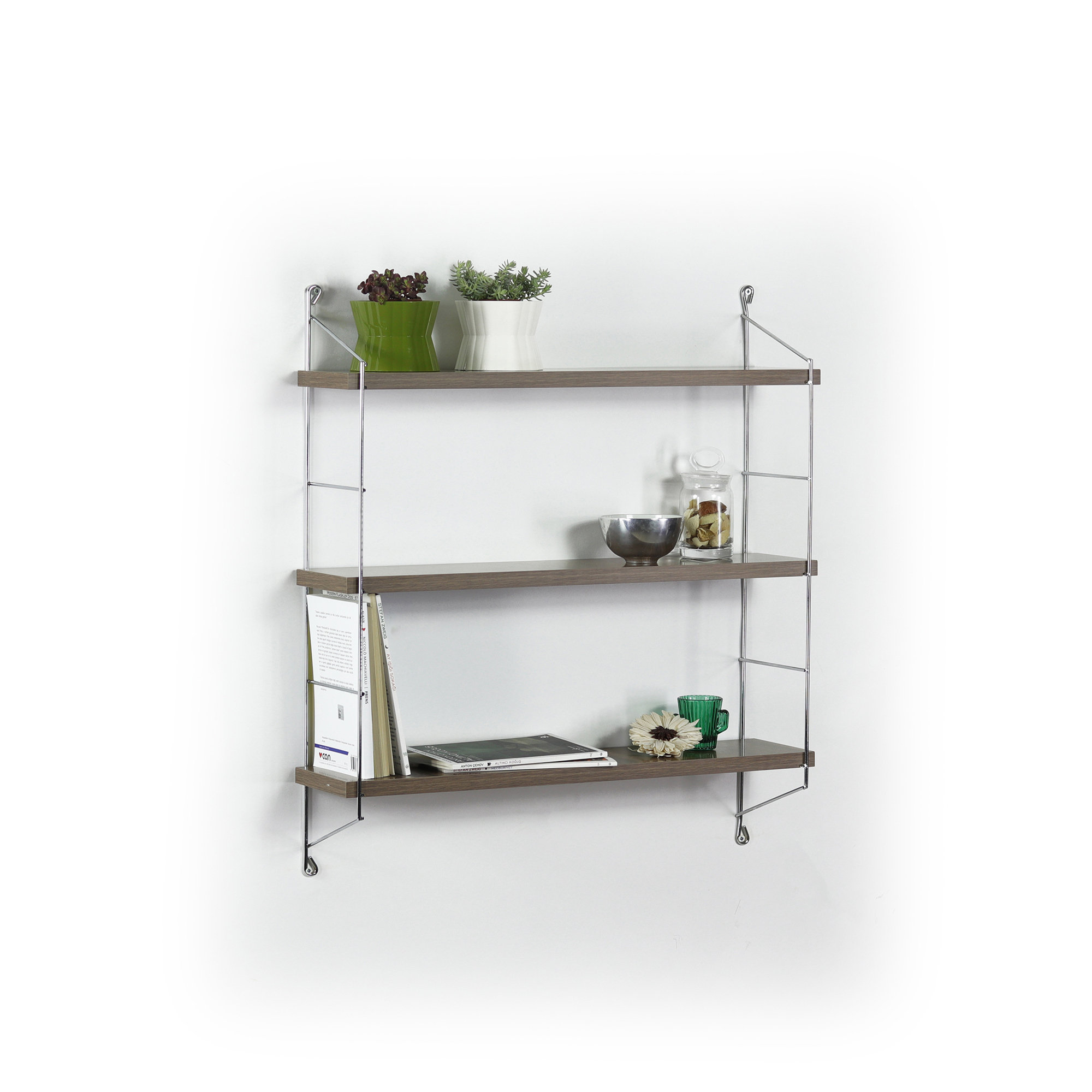 17 Stories 3 Tier Metal Bracket Shelf for Books | Wayfair