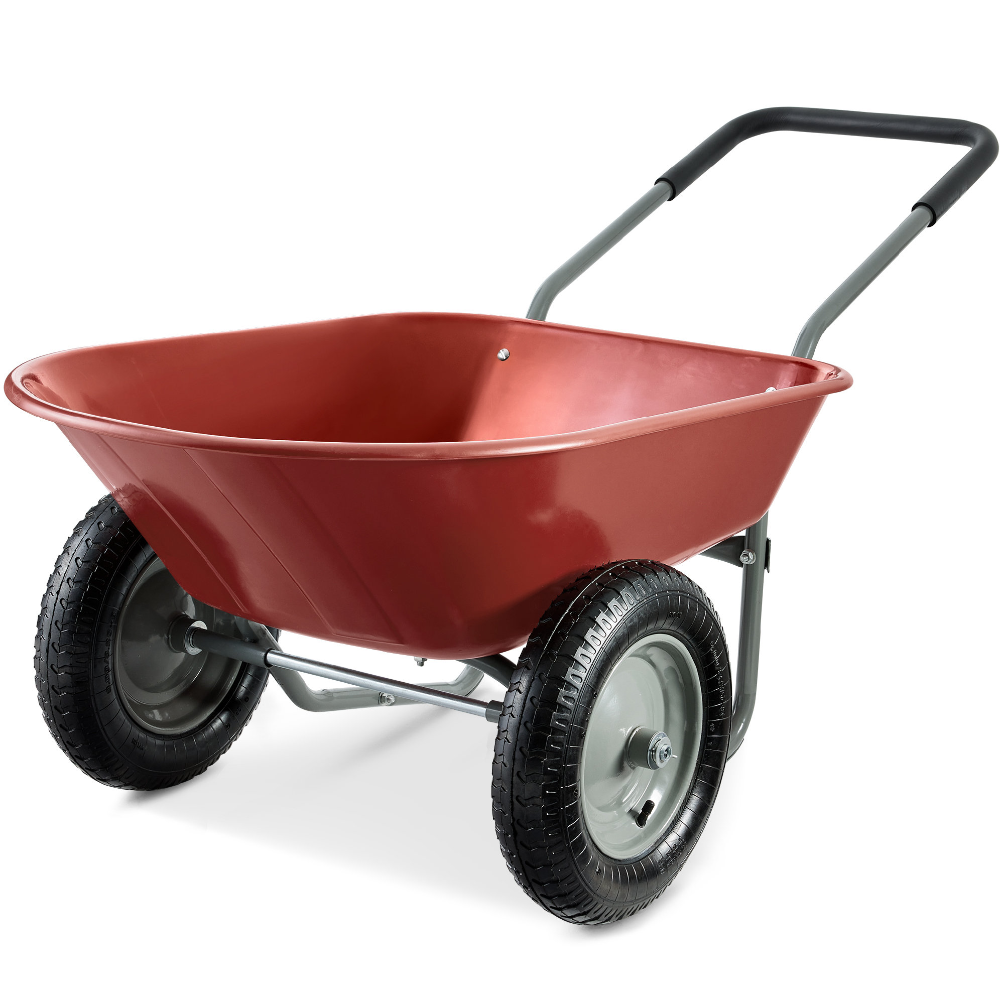 Best Choice Products Dual-Wheel Home Wheelbarrow Yard Garden Cart For ...