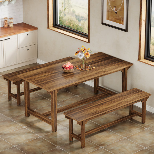 Millwood Pines 3-Piece Dining Table Set For 4 People, 47" Wood Kitchen ...