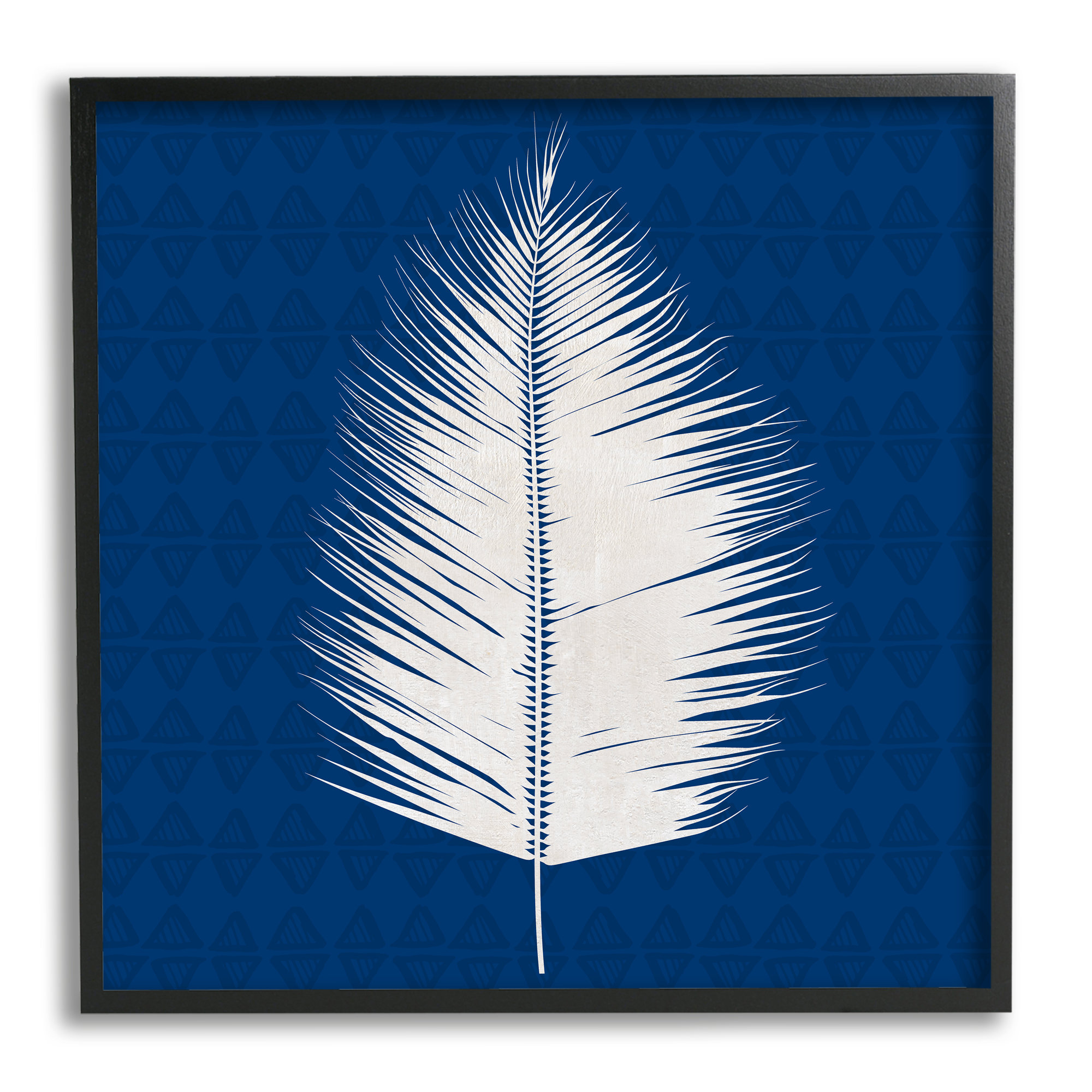 Bay Isle Home™ Tropical Palm Leaf Silhouette - Floater Frame Graphic ...