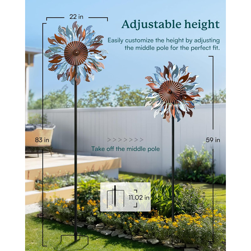 Arlmont & Co. 83" Large Outdoor Metal Wind Spinners | Wayfair