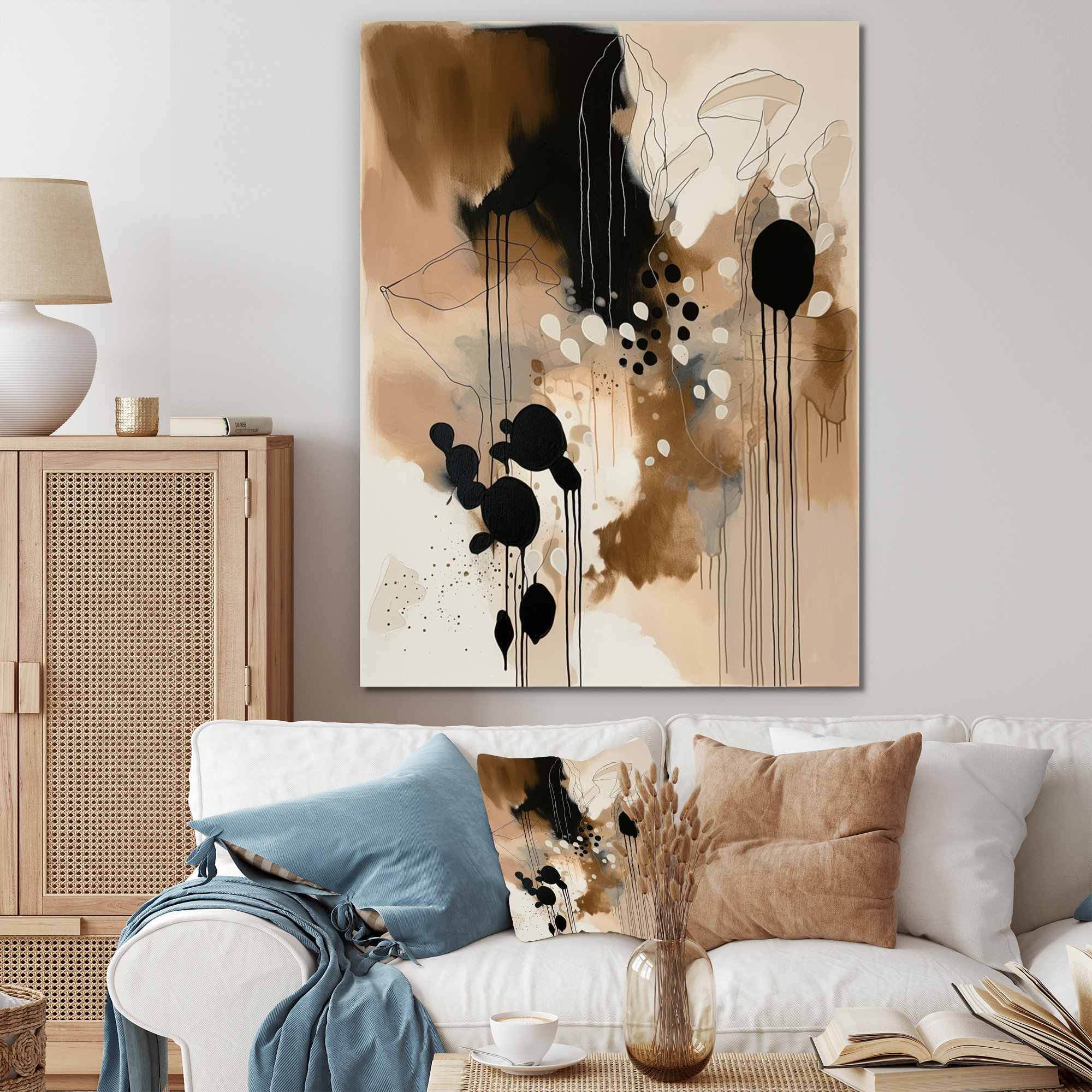Mercer41 Brown Mindful Abstraction II - Abstract Canvas Art Print | Wayfair