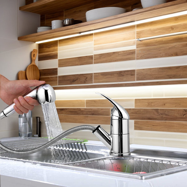 Belfry Kitchen Retractable Single Handle Kitchen Faucet | Wayfair.co.uk