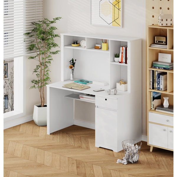 Latitude Run® Blerta 51.2'' W Rectangle Computer Desk with and Cabinet ...